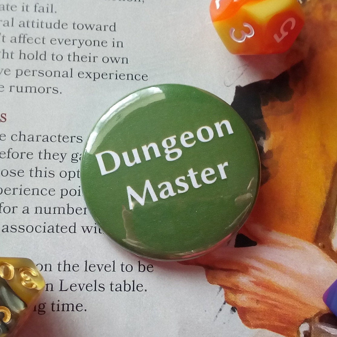 Dungeon Master - 38mm Button Badge, Dungeons and Dragons, Dnd, RPG Gift ...