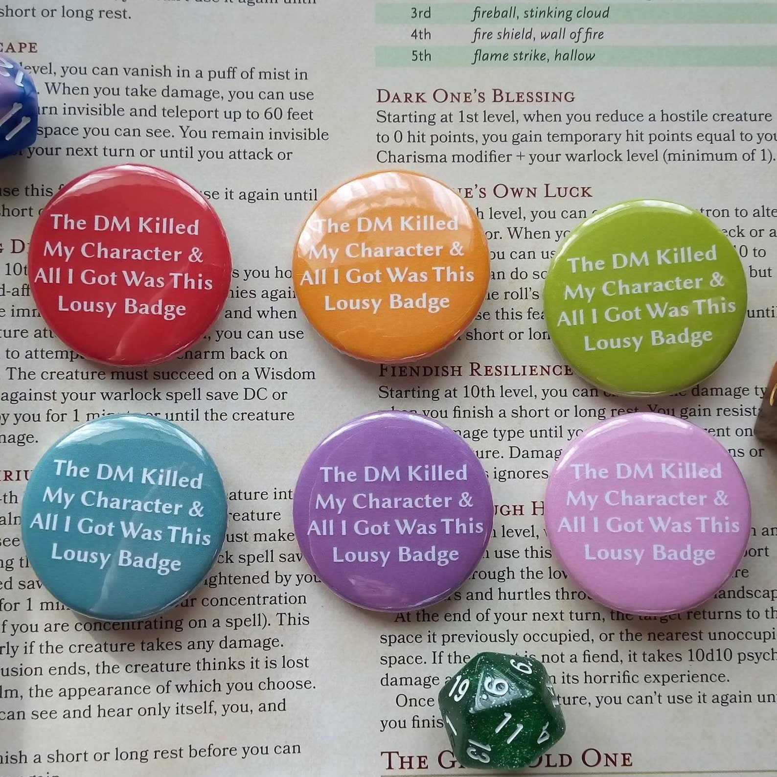 Mystery Badge Bundle - Dungeons & Dragons Themed 38mm Button Badges ...
