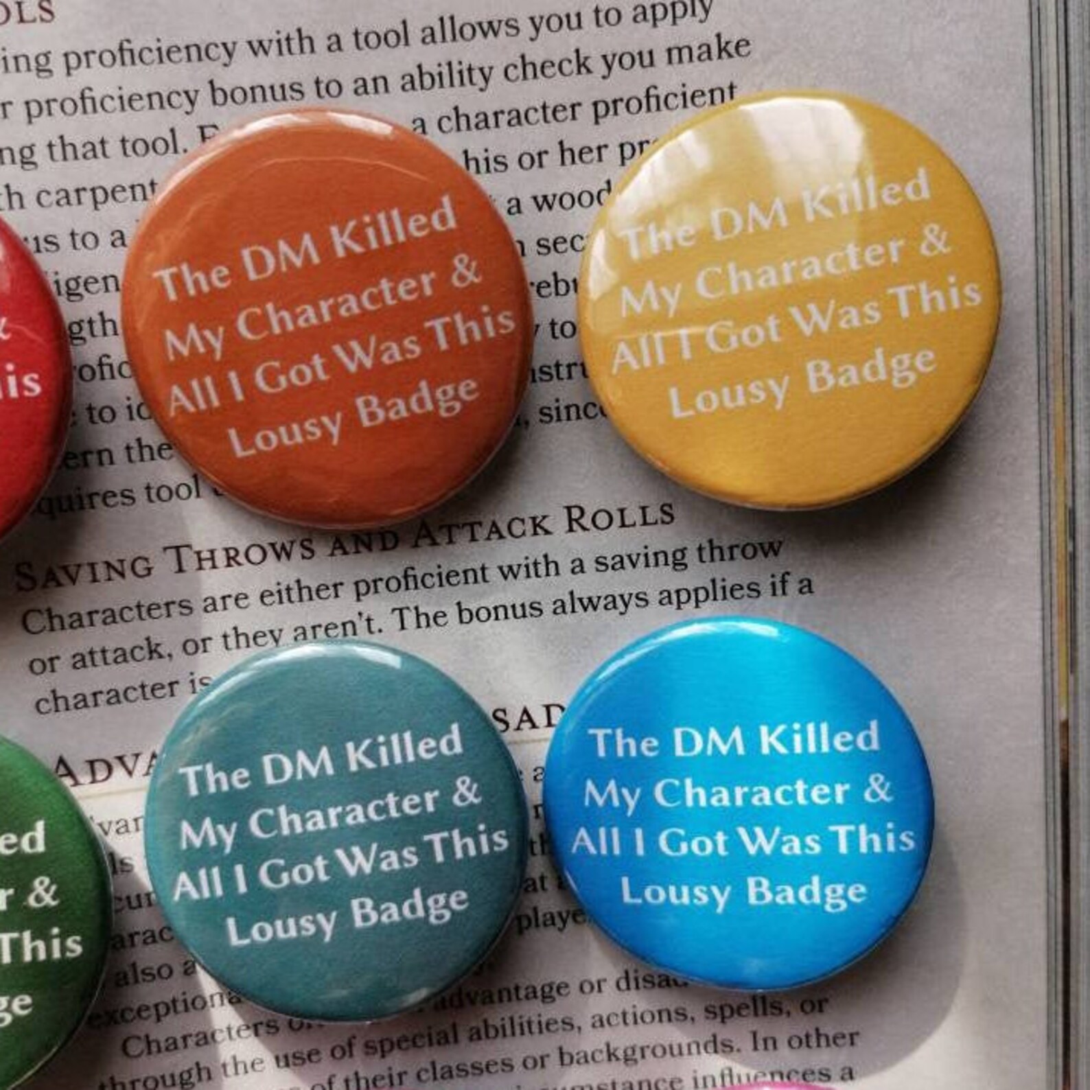 The DM Killed My Character & All I Got Was This Lousy Badge 38mm Button ...