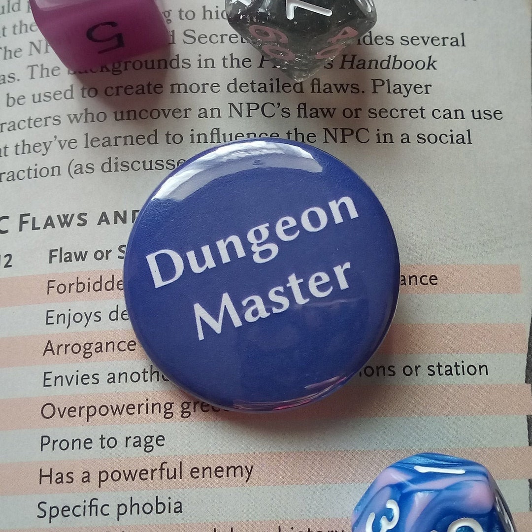 Dungeon Master - 38mm Button Badge, Dungeons and Dragons, Dnd, RPG Gift ...