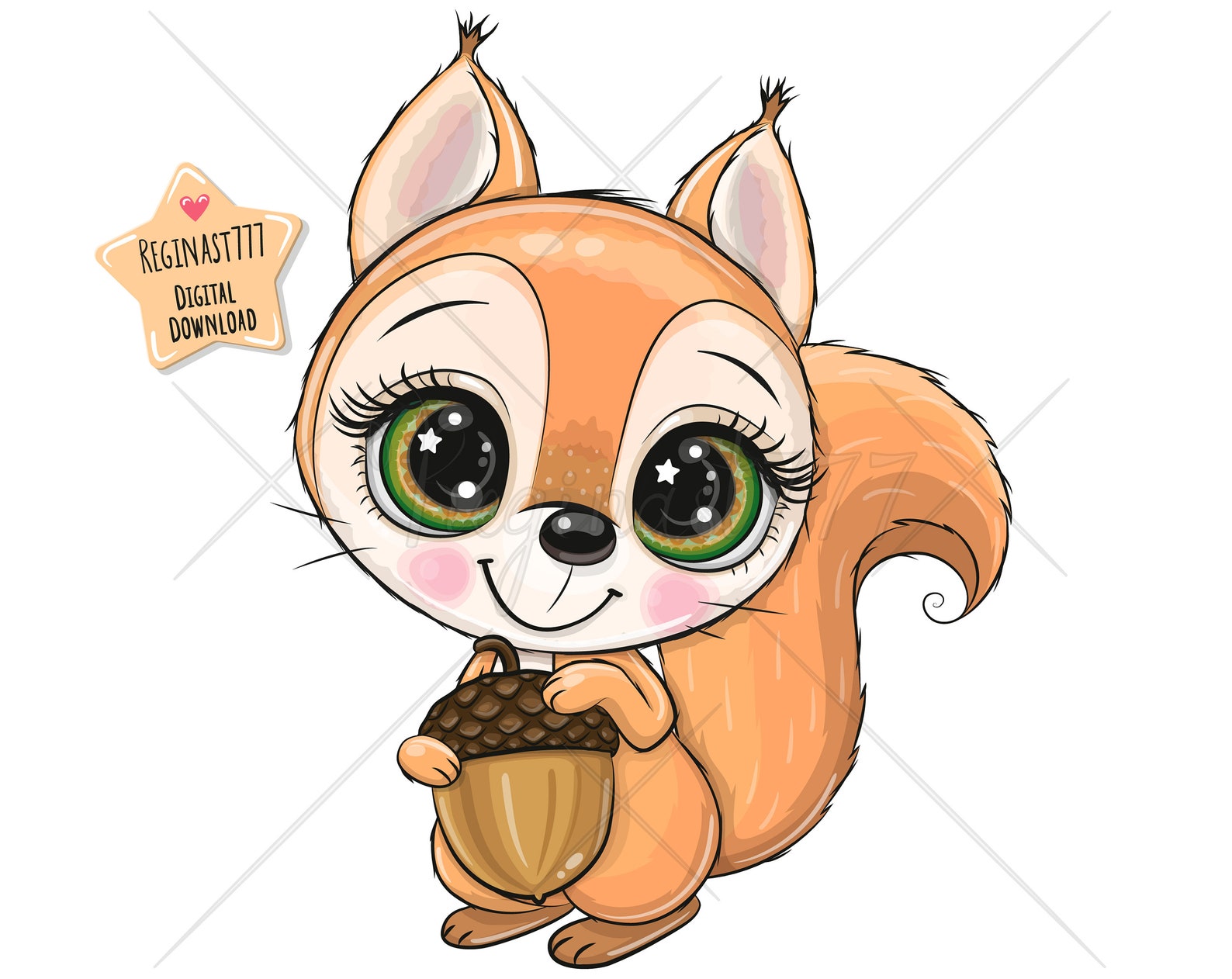 Cute Squirrel PNG Digital Download Fall Squirrel Clipart | Etsy