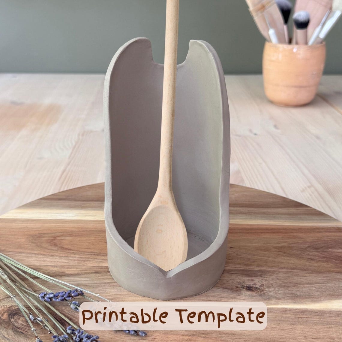 Spoon Rest Slab Building Template, Spoon Holder Printable Pattern, Slab ...