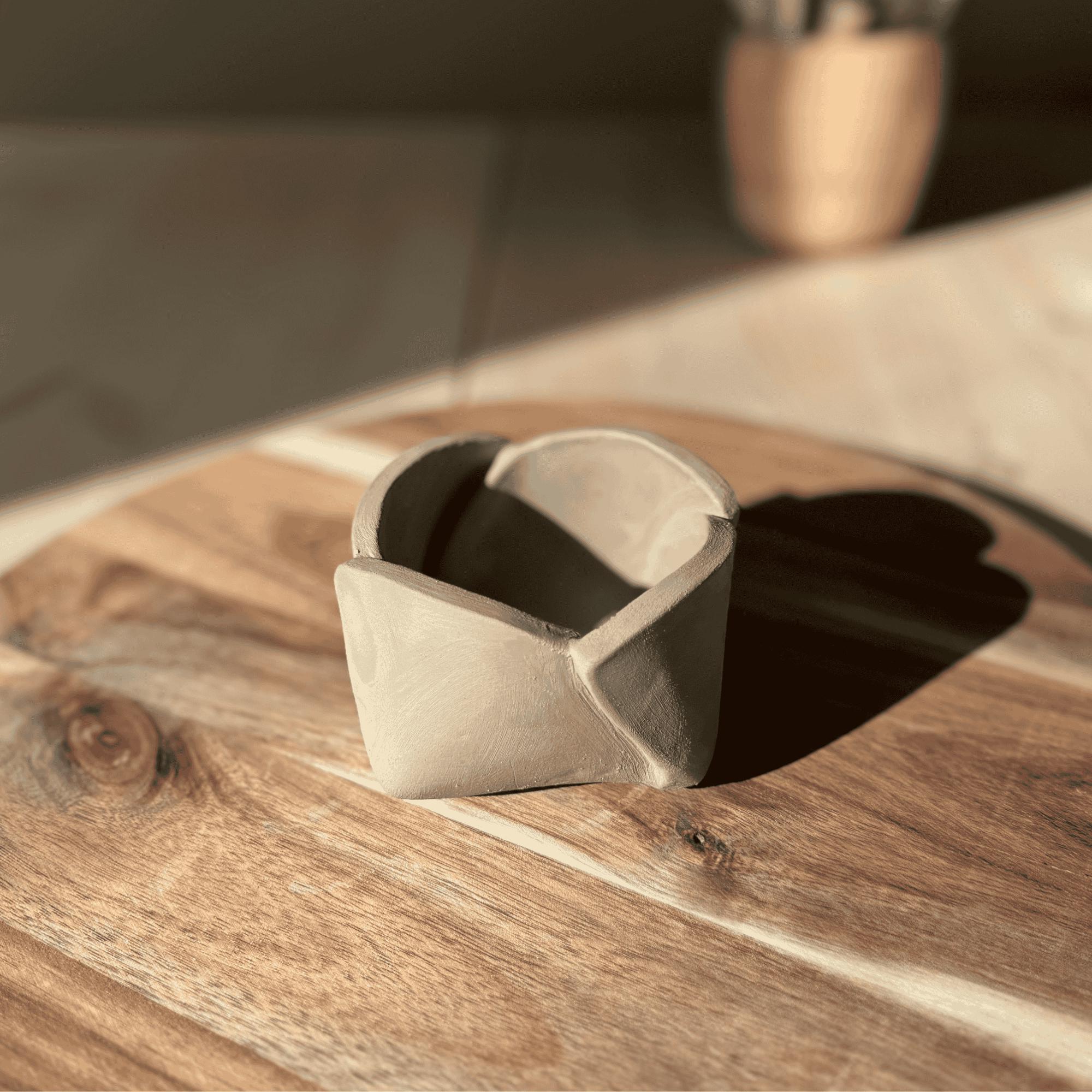 Origami Ice Cream Bowl Pottery Template, Slab Building, Flower Design ...