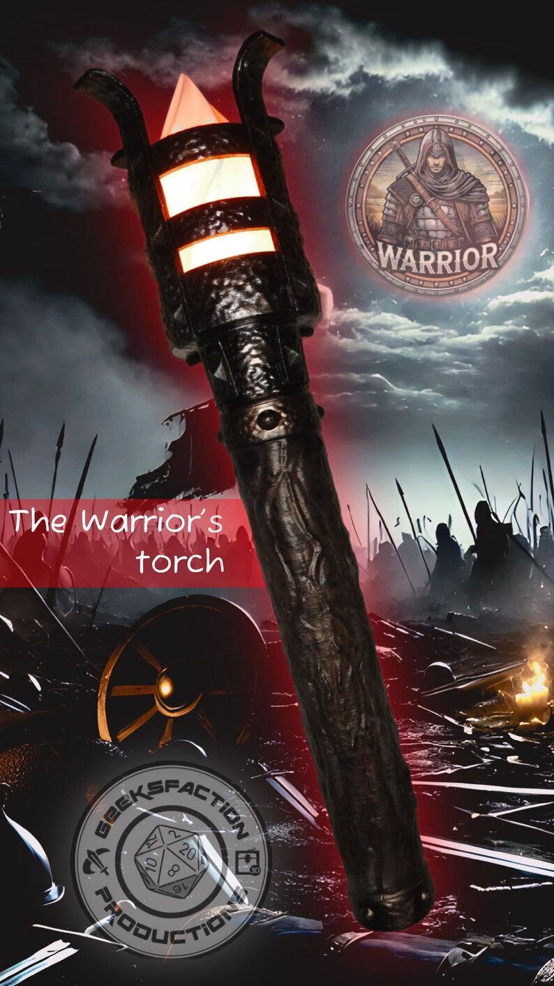 The Warrior's Medieval Torch - LED Torch With Wall Bracket and Battery ...