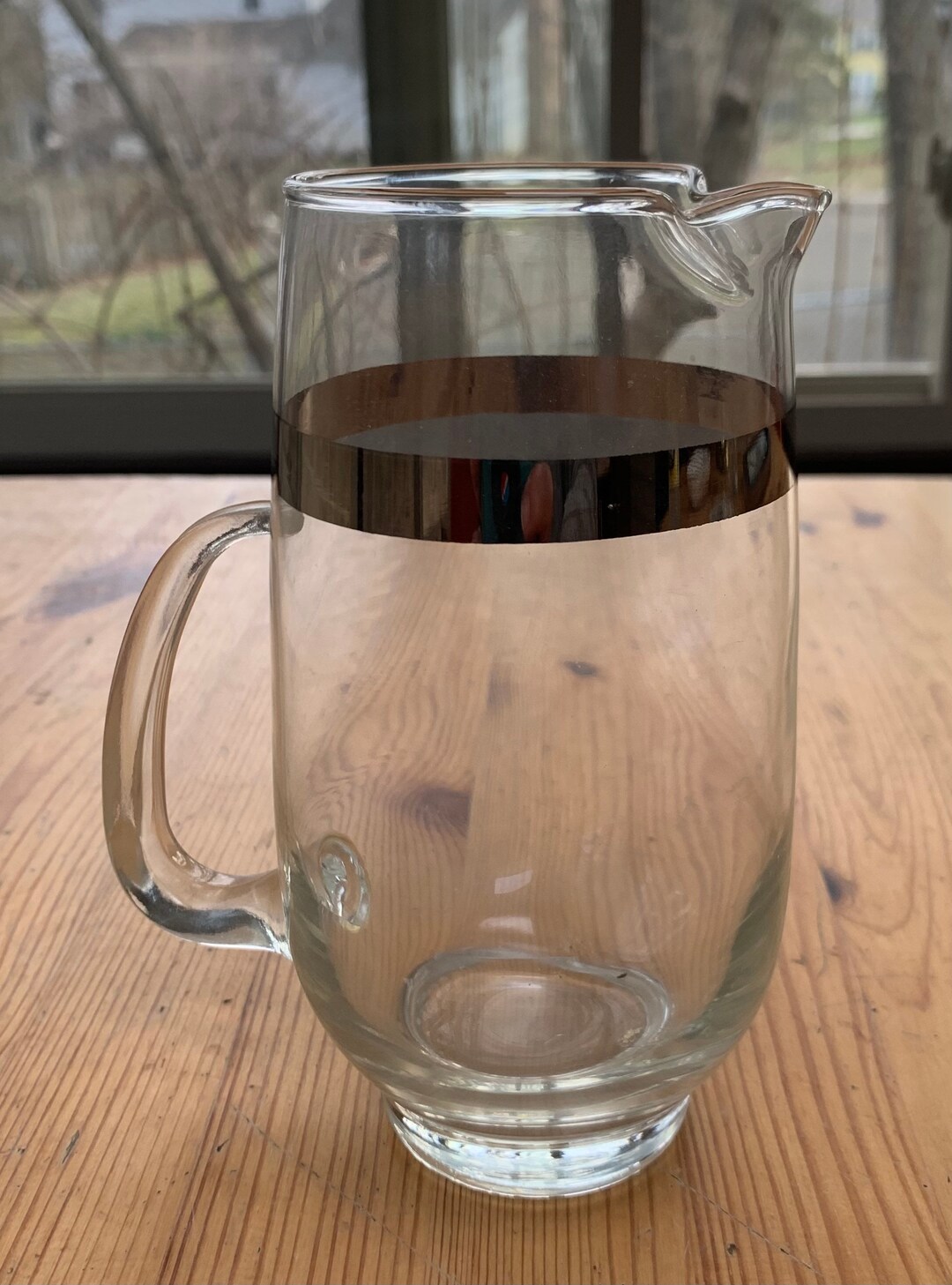 Vintage Libbey Cocktail Pitcher With Silver Band MCM - Etsy