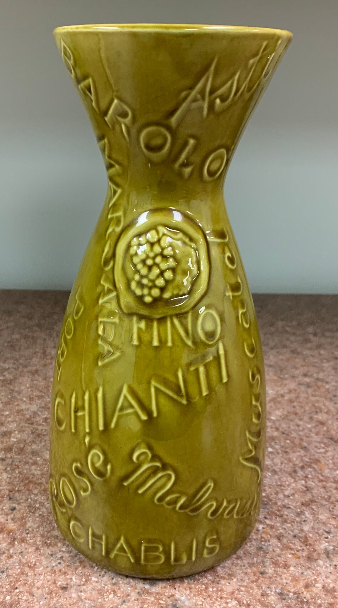 Vintage Ceramic Wine Carafe/decanter With Different Wine Types - Etsy