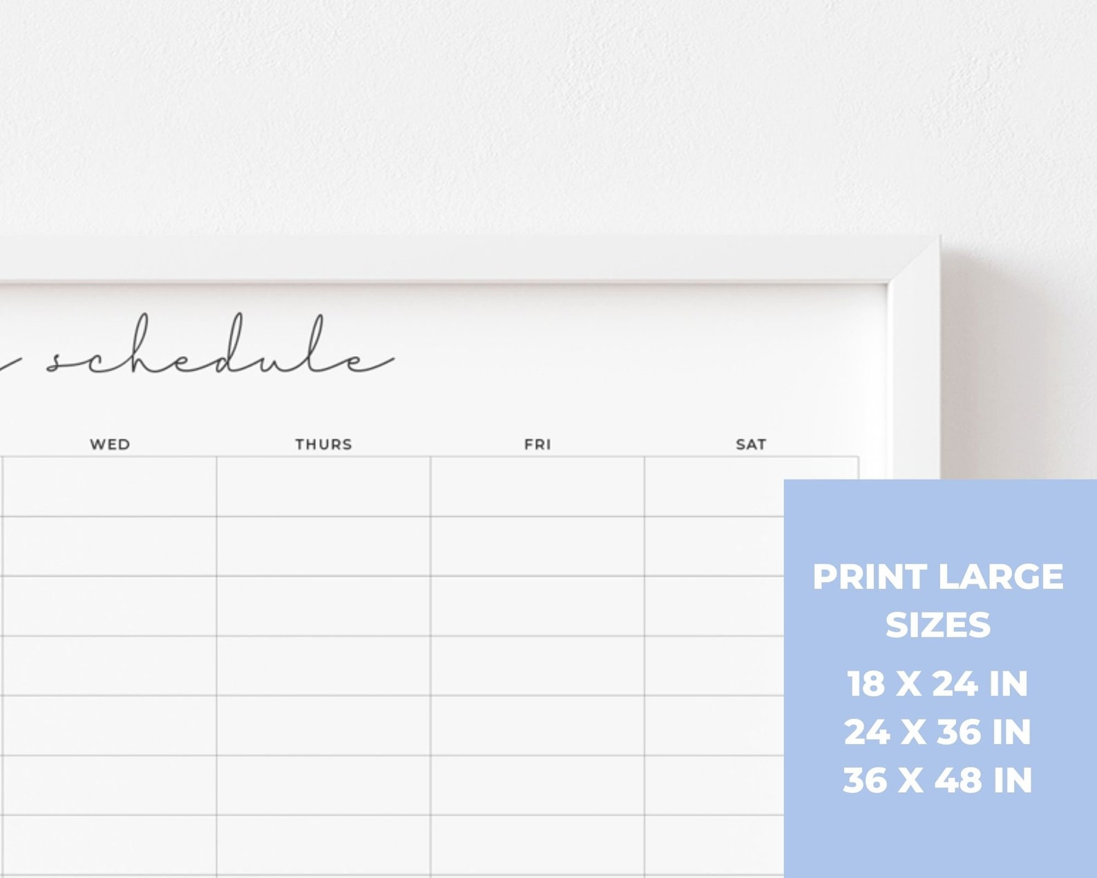 Large Weekly Planner Wall Planner Weekly Schedule | Etsy