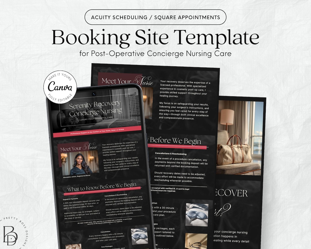 Cosmetic Post Op Nursing Square Booking Template Acuity for Surgical ...