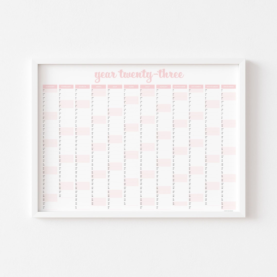 Printable Large Wall Calendar 2023 Yearly Planner Poster - Etsy