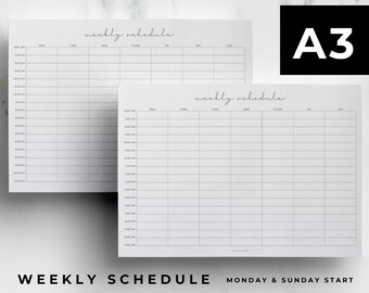 2020 Weekly Hourly Planner Weekly Schedule - Etsy