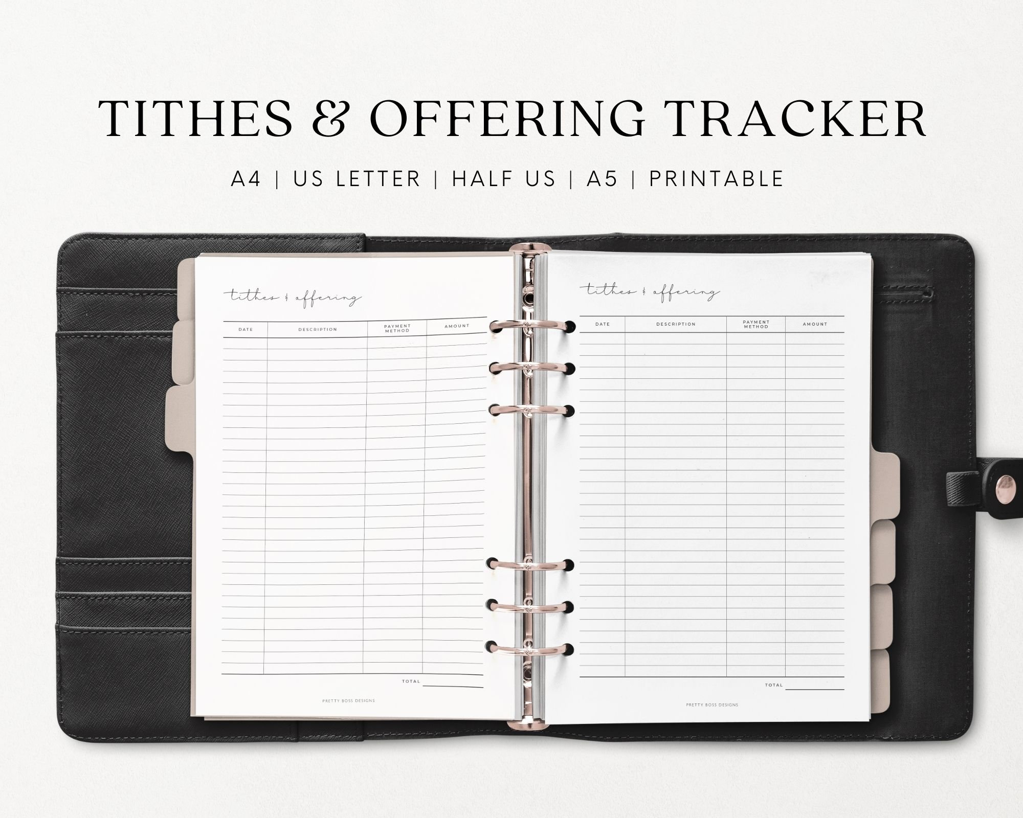 Tithes and Offering Tracker Printable Tithes Log A5 Planner - Etsy Canada