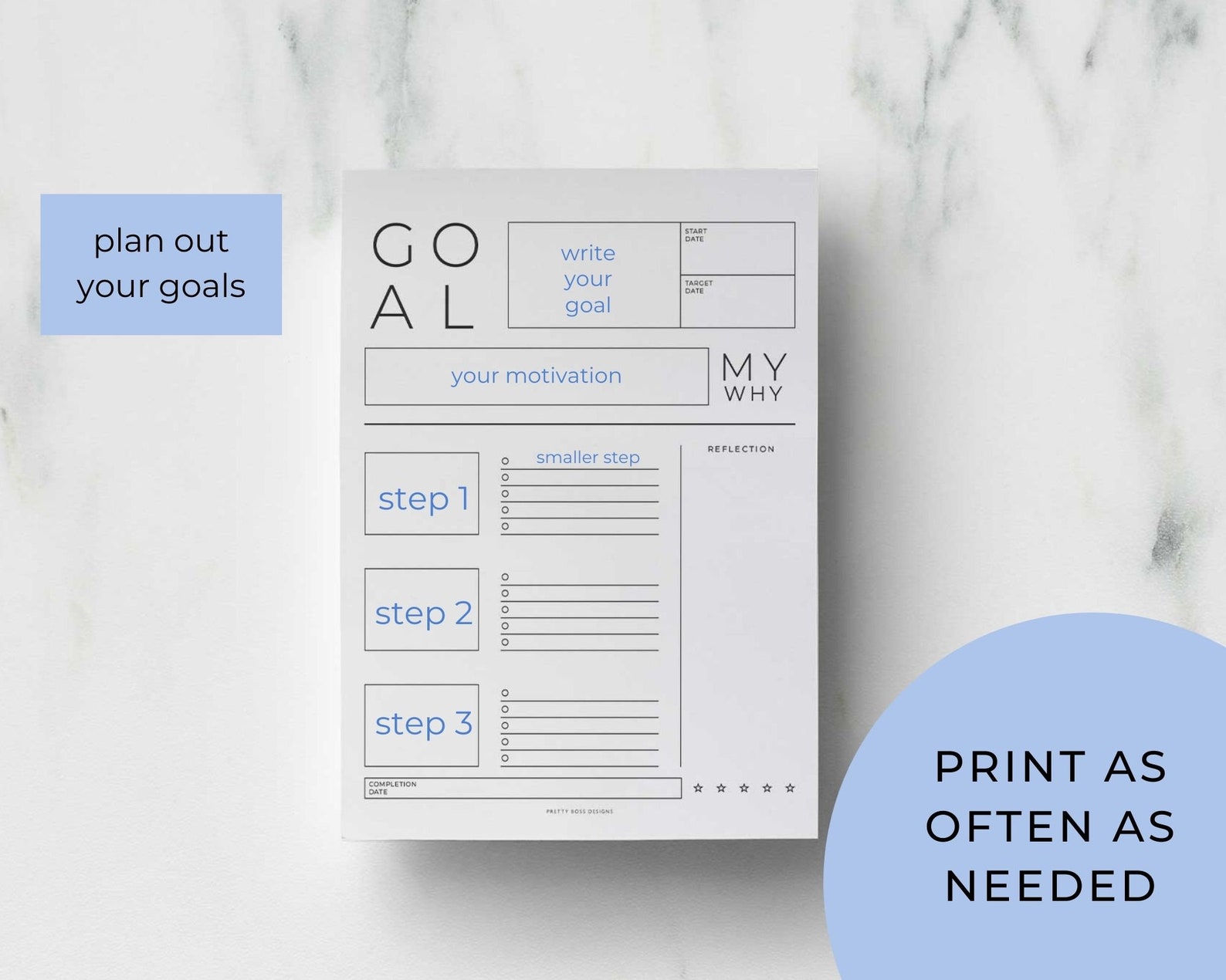 Goal Planner Printable Minimal Goal Worksheet Goal Setting | Etsy Canada