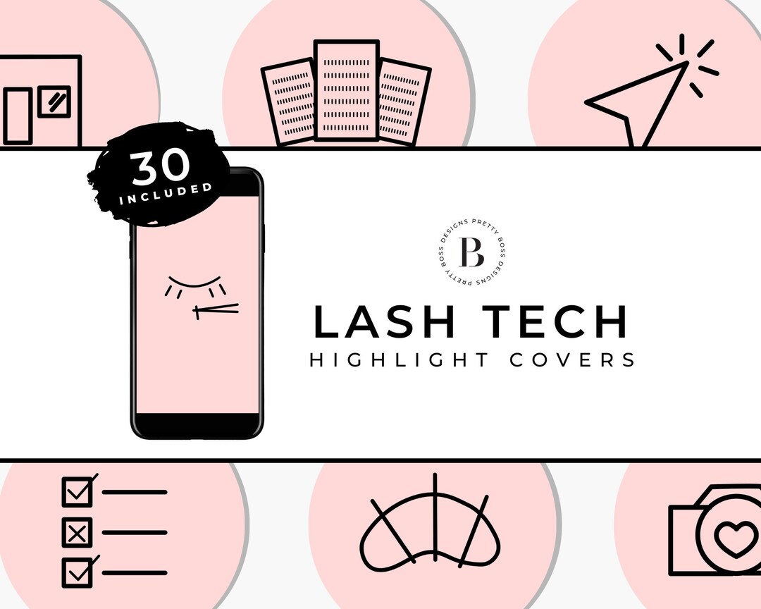 Lash Tech Highlight Icons IG Highlight Cover Pink Instagram Highlight ...