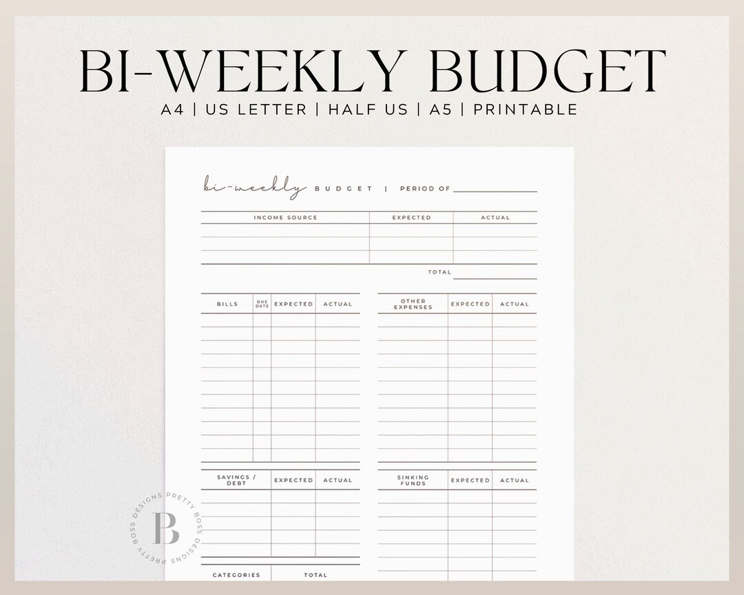 Bi weekly Paycheck Budget Printable 2 Week Budget Planner DIY Etsy bi-weekly-paycheck-budget-printable-2-week-budget-planner-diy-etsy