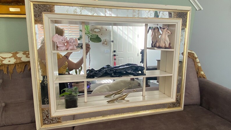 Mirrored Wall Shelf Shadow Box Frame Hollywood Regency Mid - Etsy