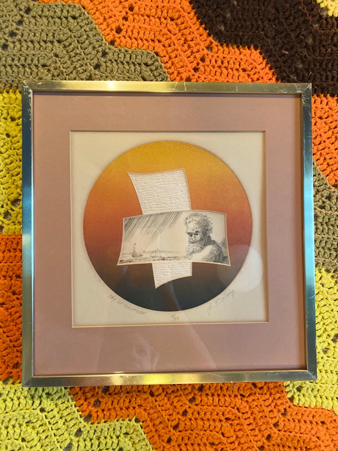 Vintage James Lang Etching Art Signed - Etsy