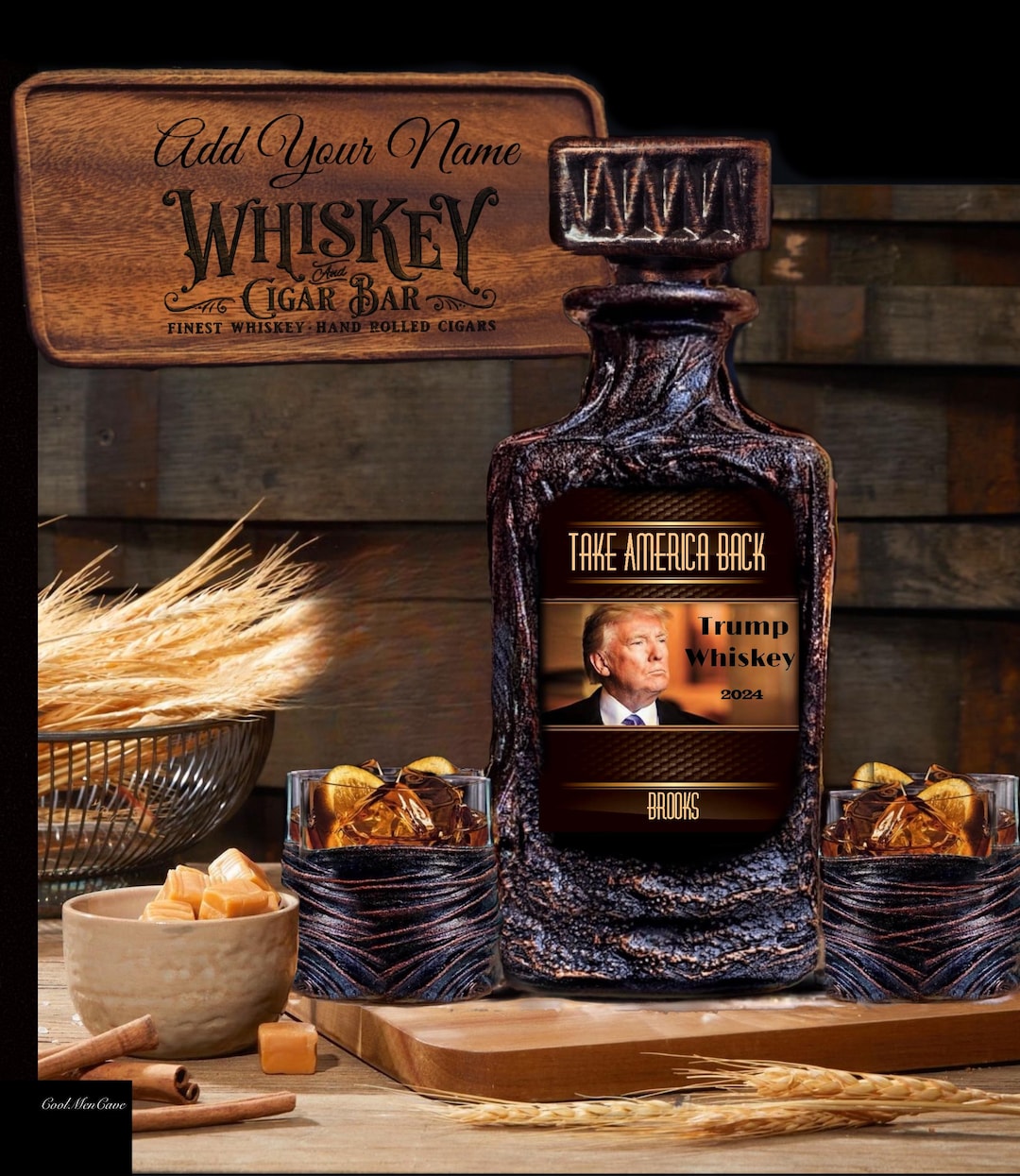 Trump Take America Back Whiskey Decanter Set: Personalized Republican ...