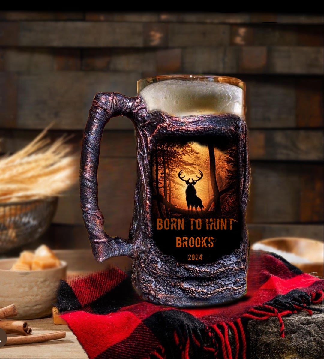 Personalized Hunting Beer Mug Set: Unique Lava Design, Gift Box - Etsy