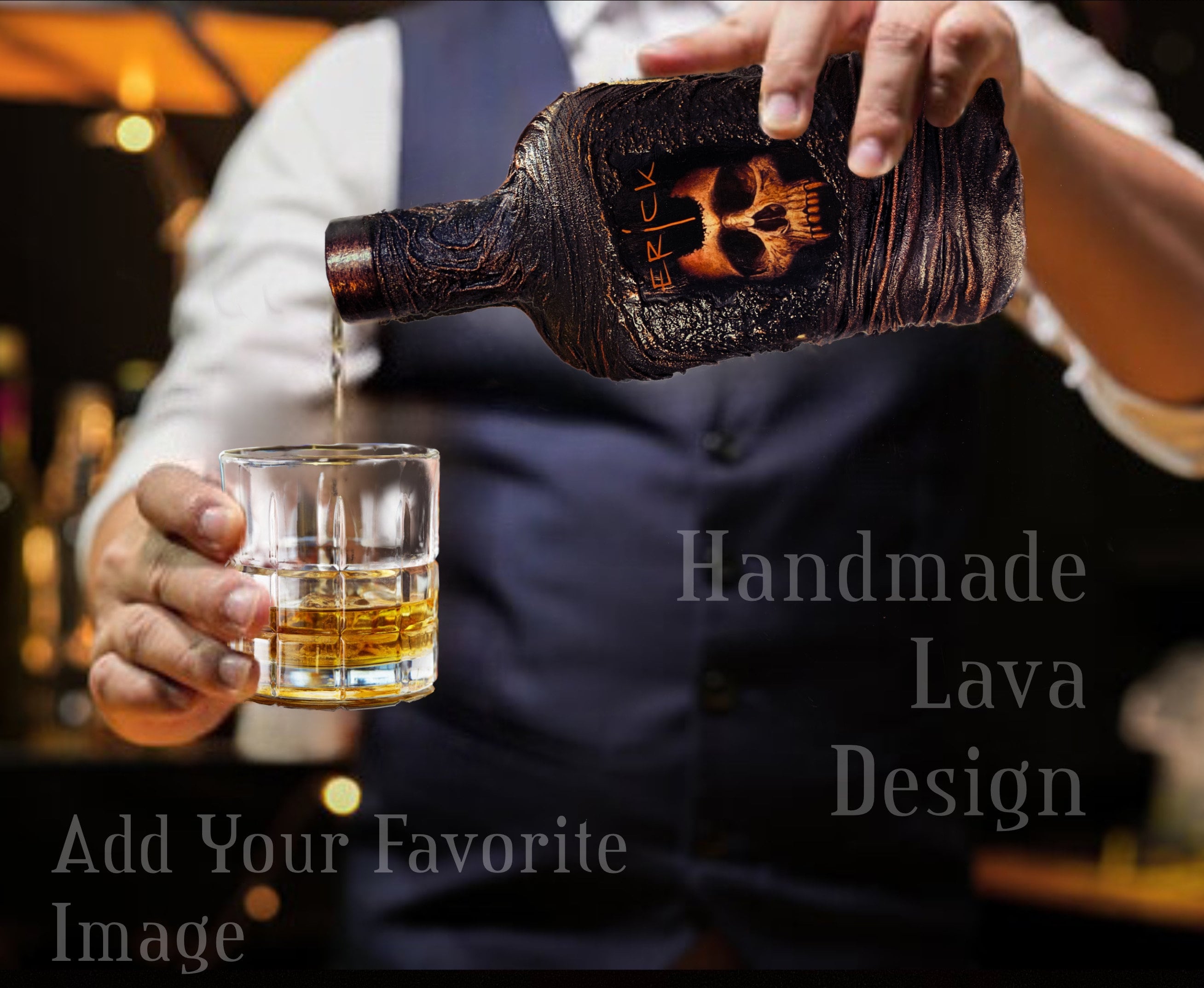 Personalized Police Officer Skull Whiskey Decanter Set: Custom Bar Gift ...