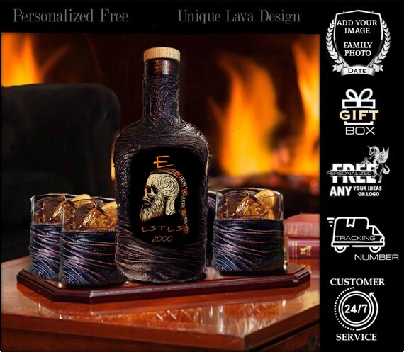 Viking Personalized Whiskey Decanter Set With Gift Box-custom | Etsy