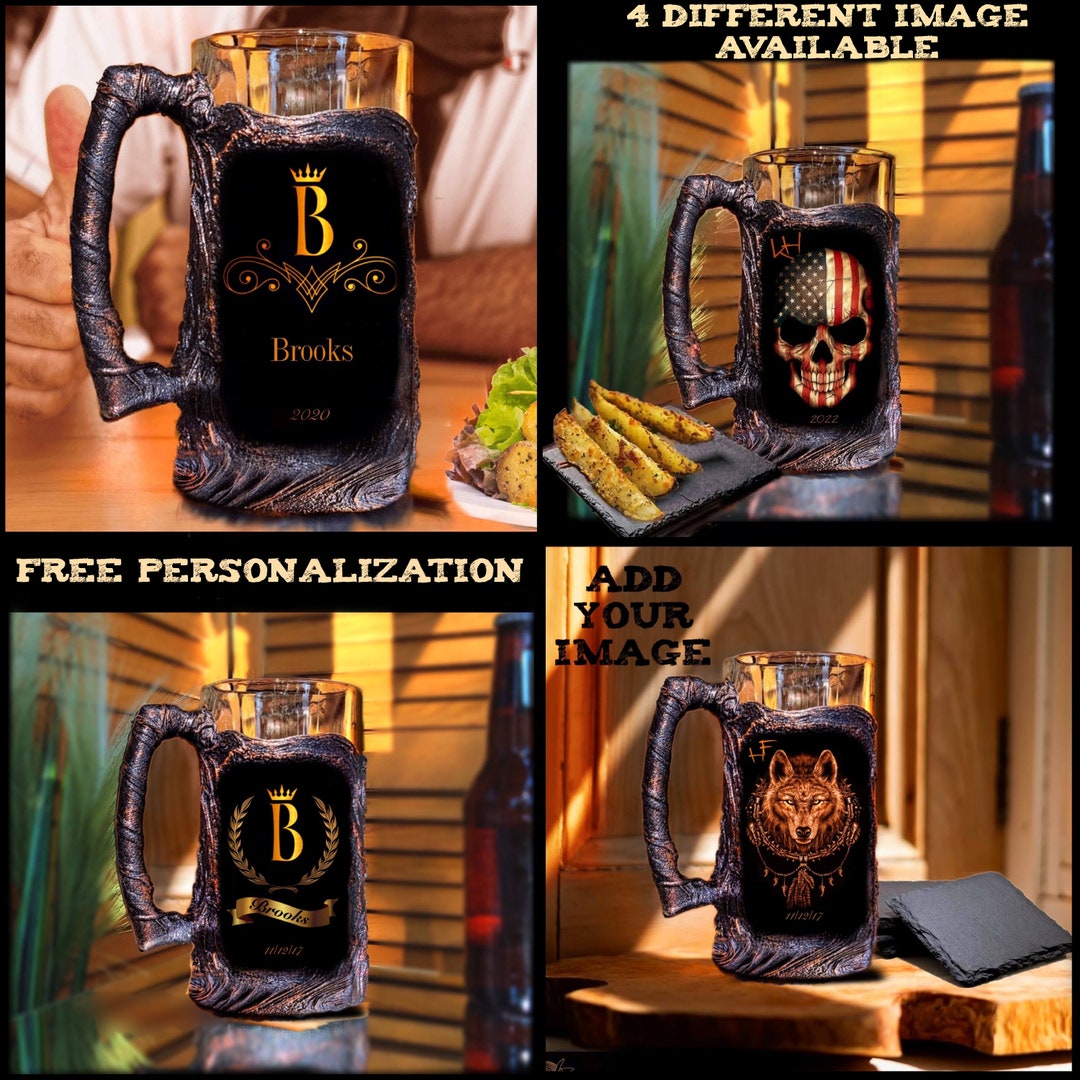 Personalized Groomsmen Beer Mug Set-hinting Fishing Wedding - Etsy