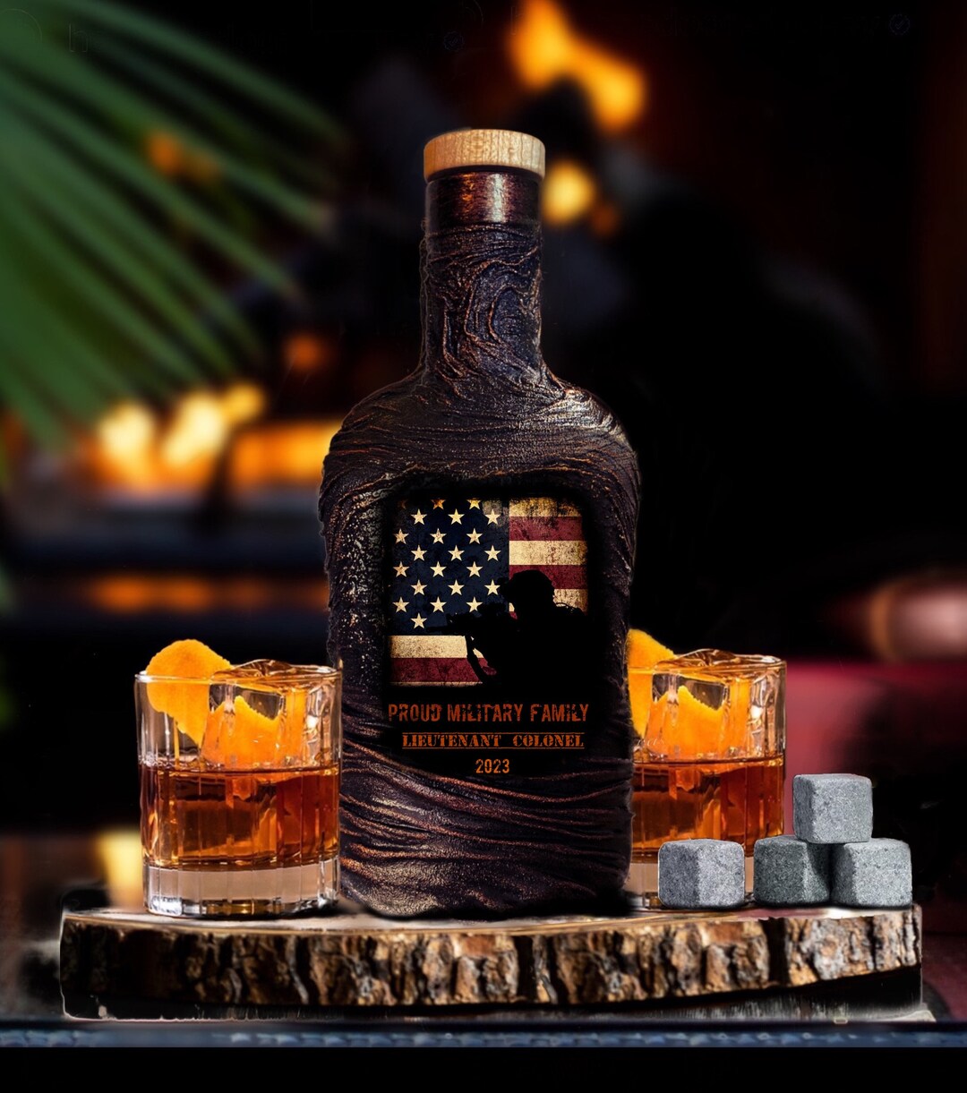 Personalized US Military Whiskey Decanter Set: Custom Home Bar Gift - Etsy
