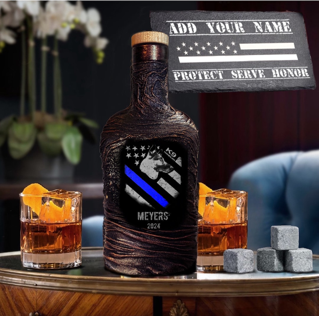 Personalized K-9 Police Officer Whiskey Decanter Set: Home Bar Gift - Etsy