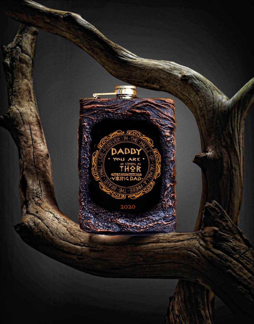 Best Viking Dad Personalized Whiskey Flask Set-unique Lava Design ...
