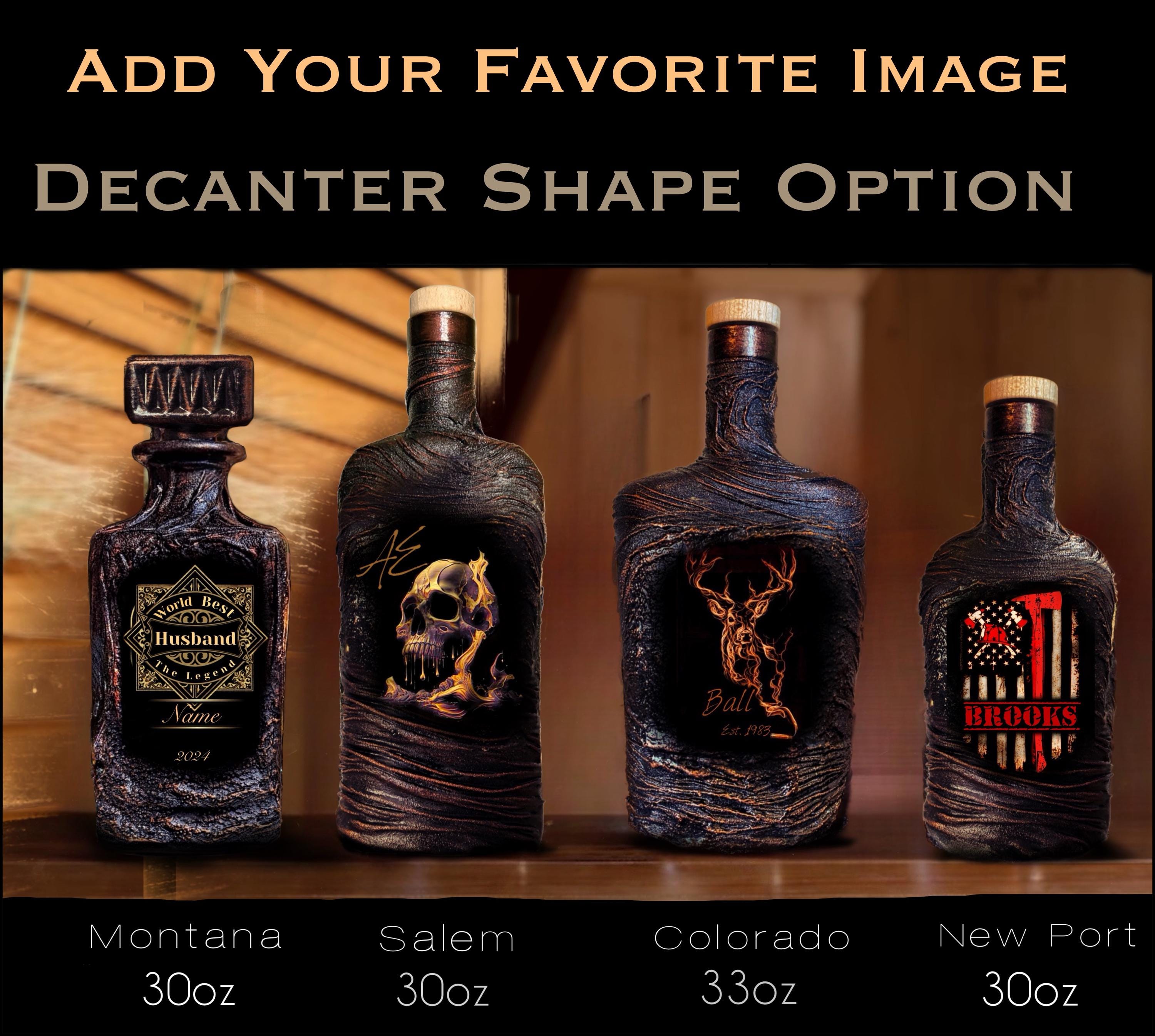 Personalized Whiskey Decanter Set: Nuts Bowl Lava Decor, Glasses ...