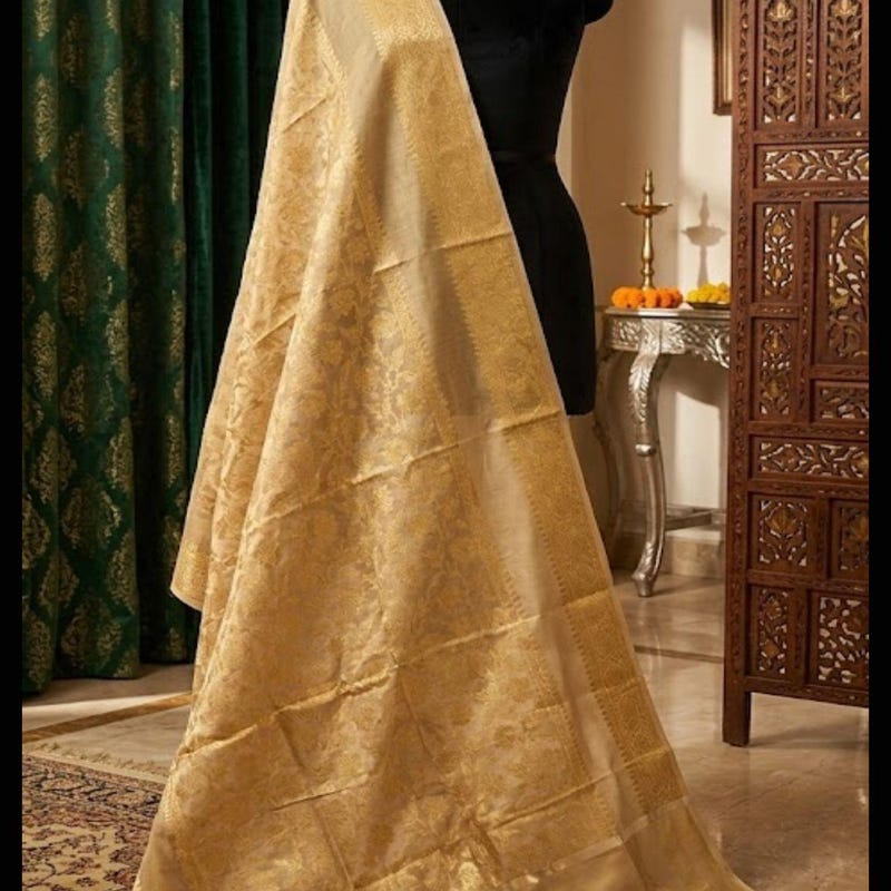 Banarsi Gold Dupatta - Etsy