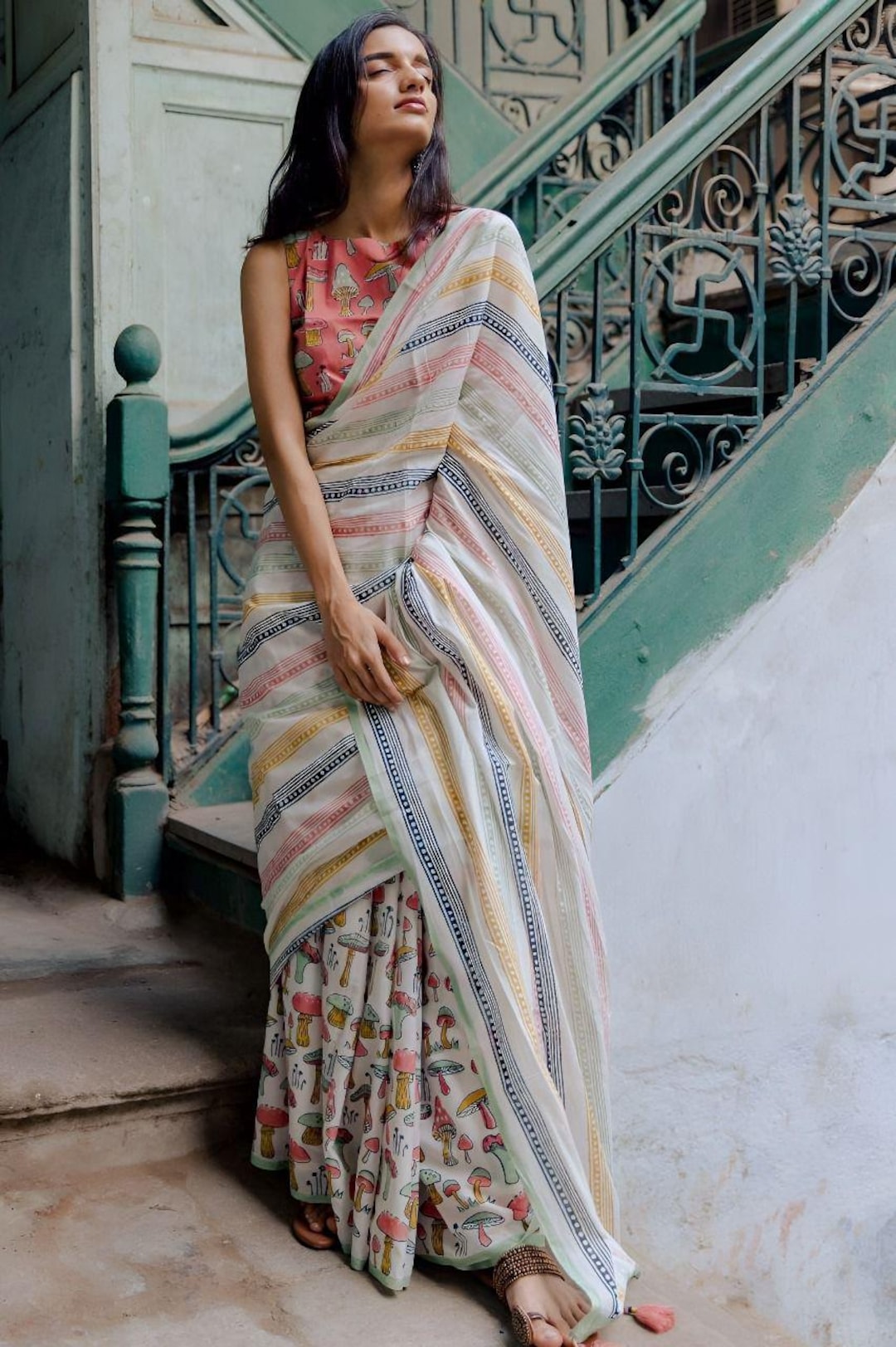 Pure Plain Linen Cotton Saree With Unstich Blouse and Fall Piko Free - Etsy