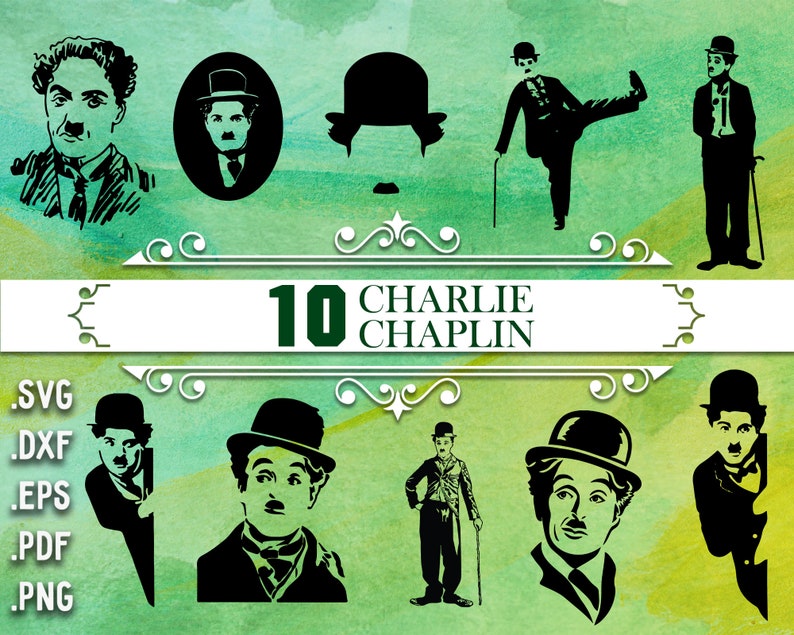 CHARLIE CHAPLIN SVG, Charlie Chaplin, Chaplin Vector, Chaplin Print ...