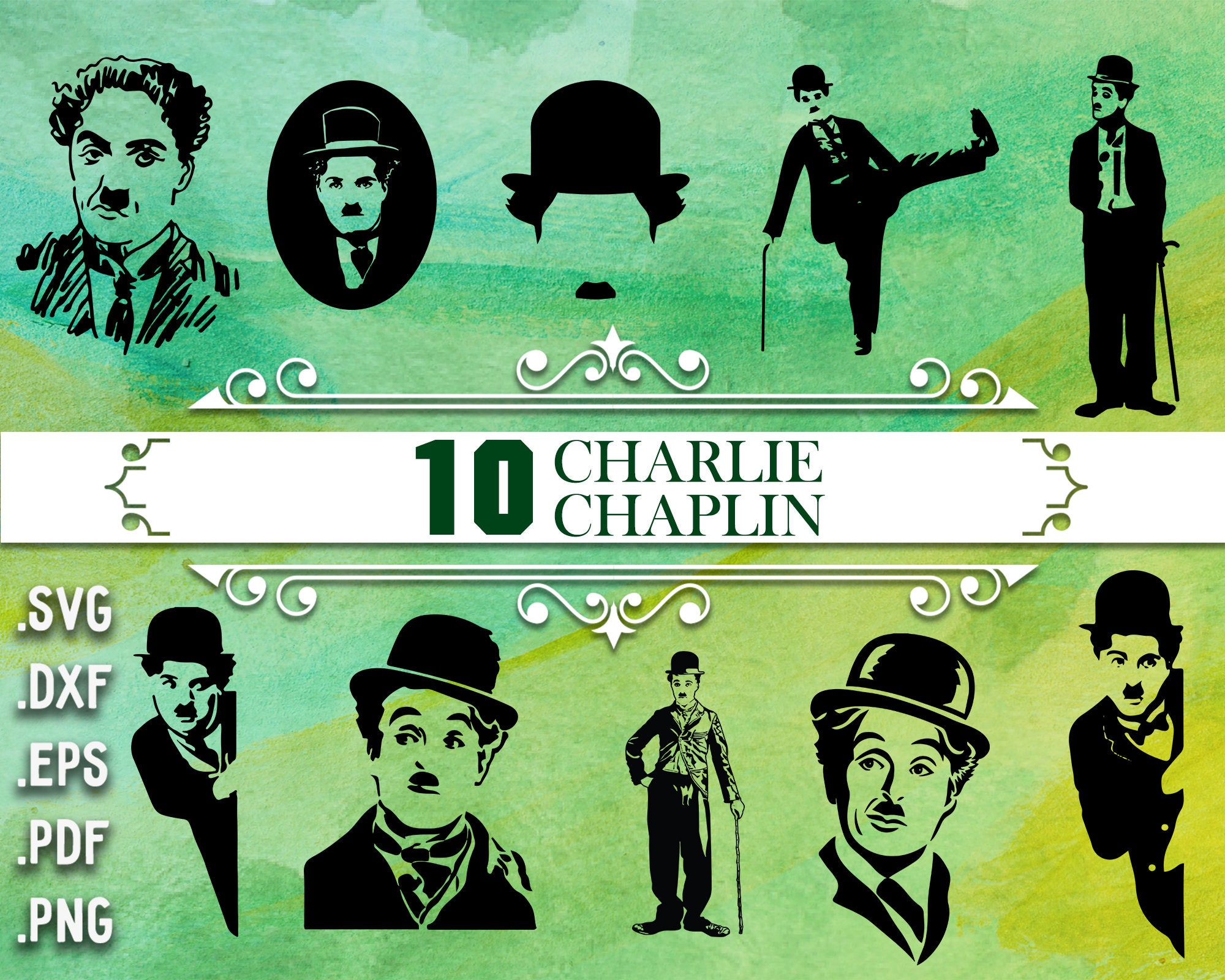 CHARLIE CHAPLIN SVG, Charlie Chaplin, Chaplin Vector, Chaplin Print ...