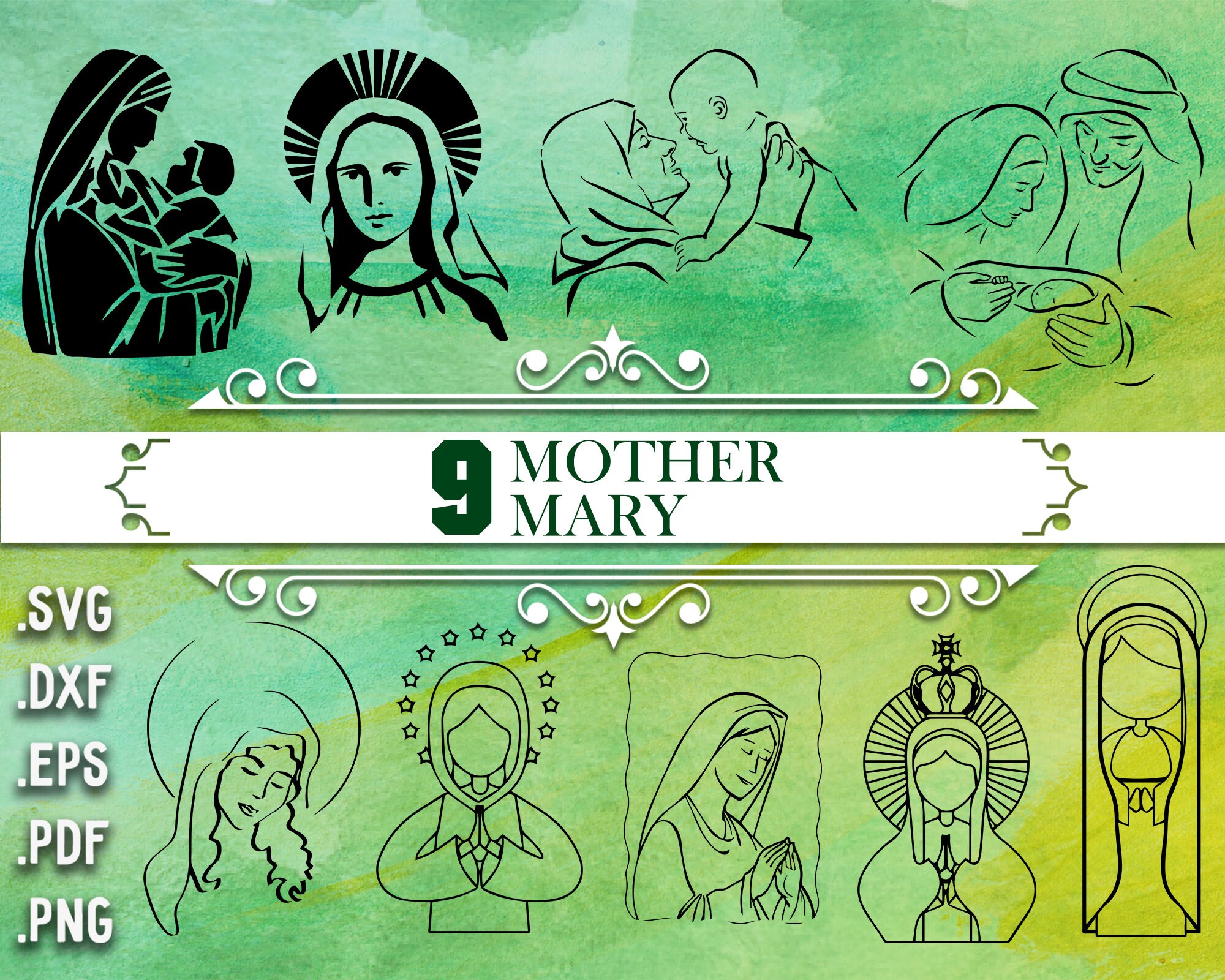 MOTHER MARY SVG, Mother Mary, Catholic Svg, Virgin Mary Svg, Mother of ...