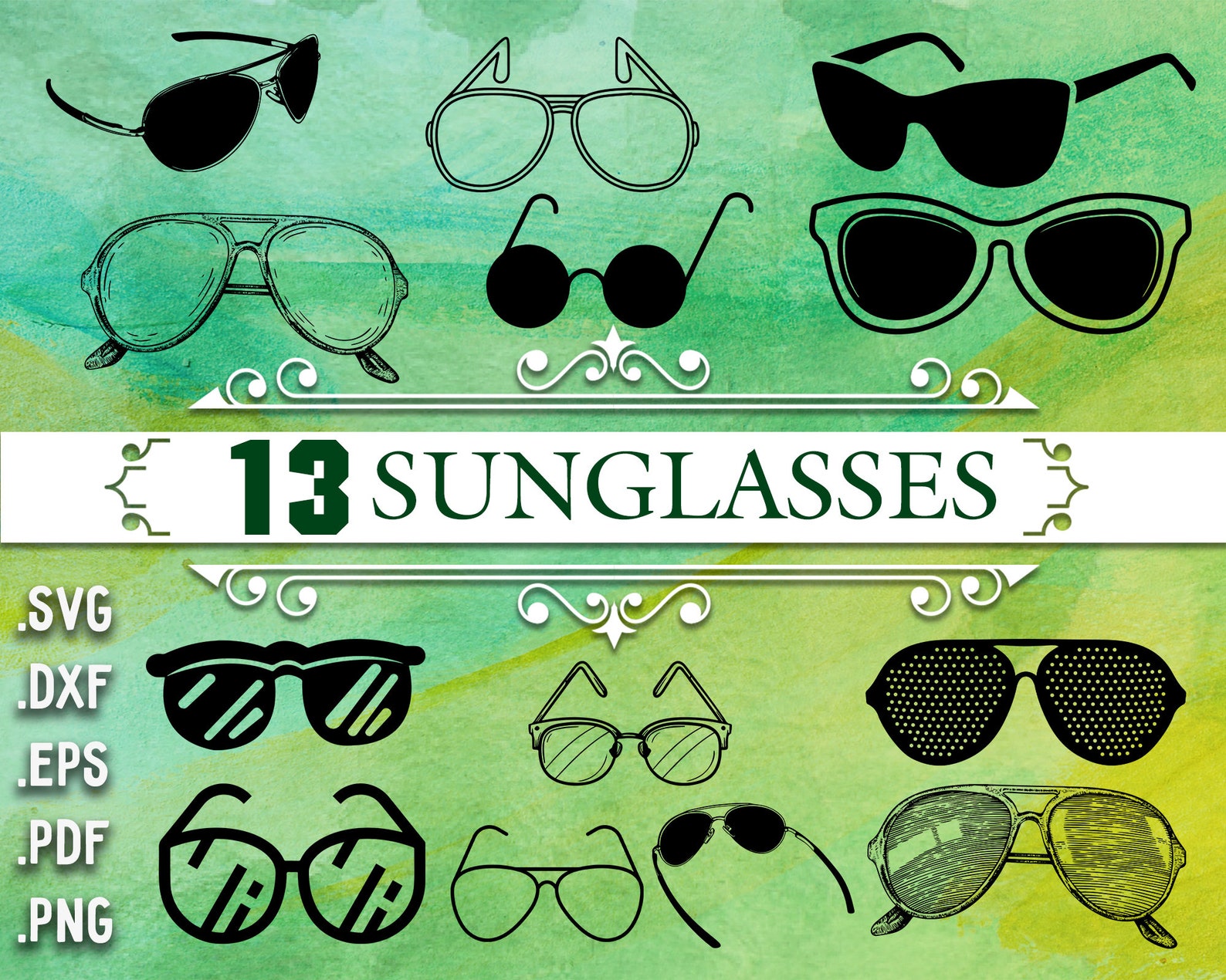 SUNGLASSES SVG, Sunglasses Clipart, Summer Svg, Sunglasses, Sunglasses ...
