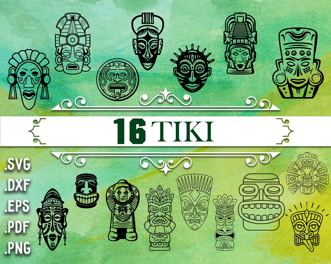 TIKI SVG, Tiki, Hawaiian Svg, Tribal Svg, Tiki Head Svg, Tiki Clipart ...