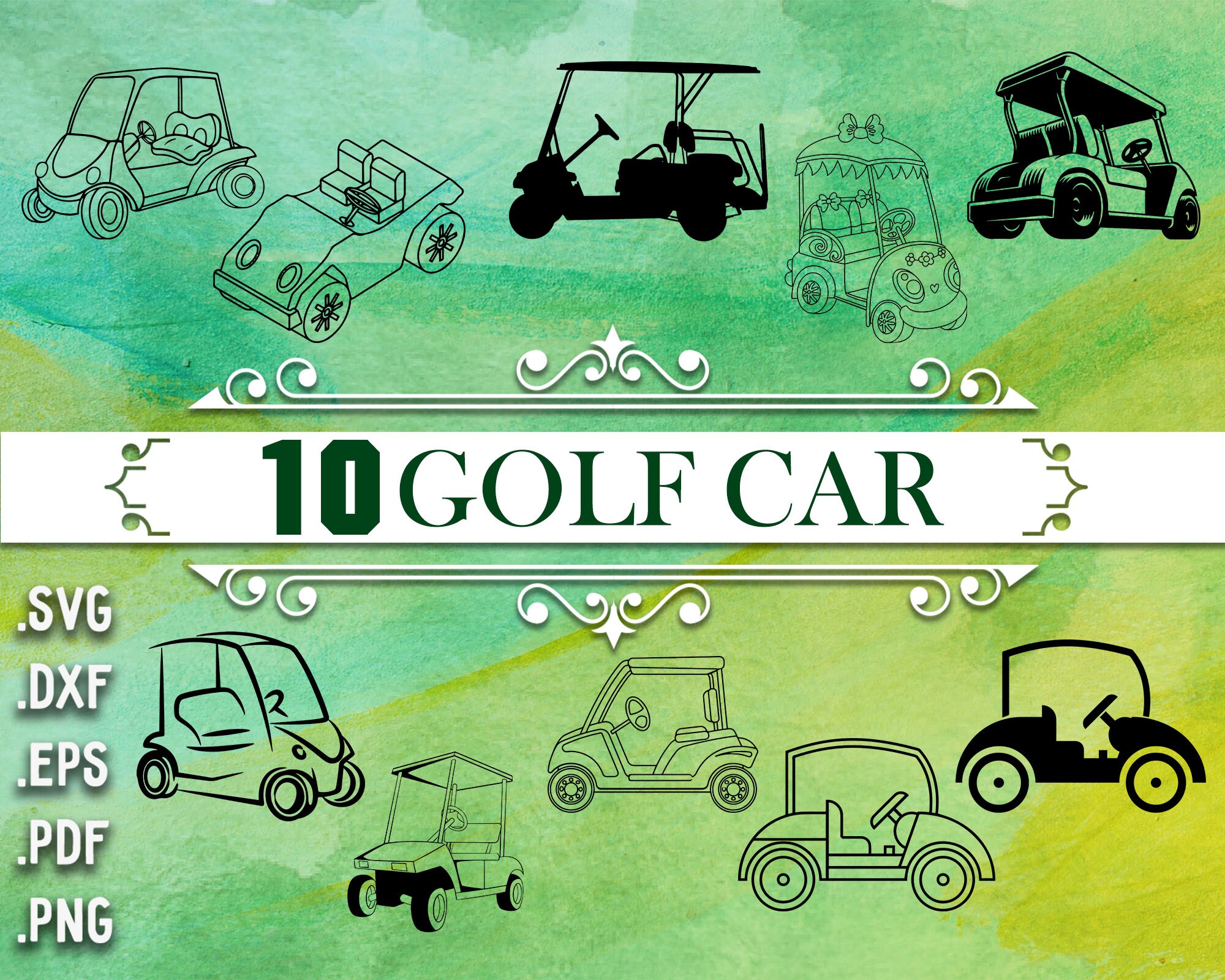 GOLF CAR SVG, Golf, Golf Club, Golf Club, Car, Golf Svg, Golf Clipart ...