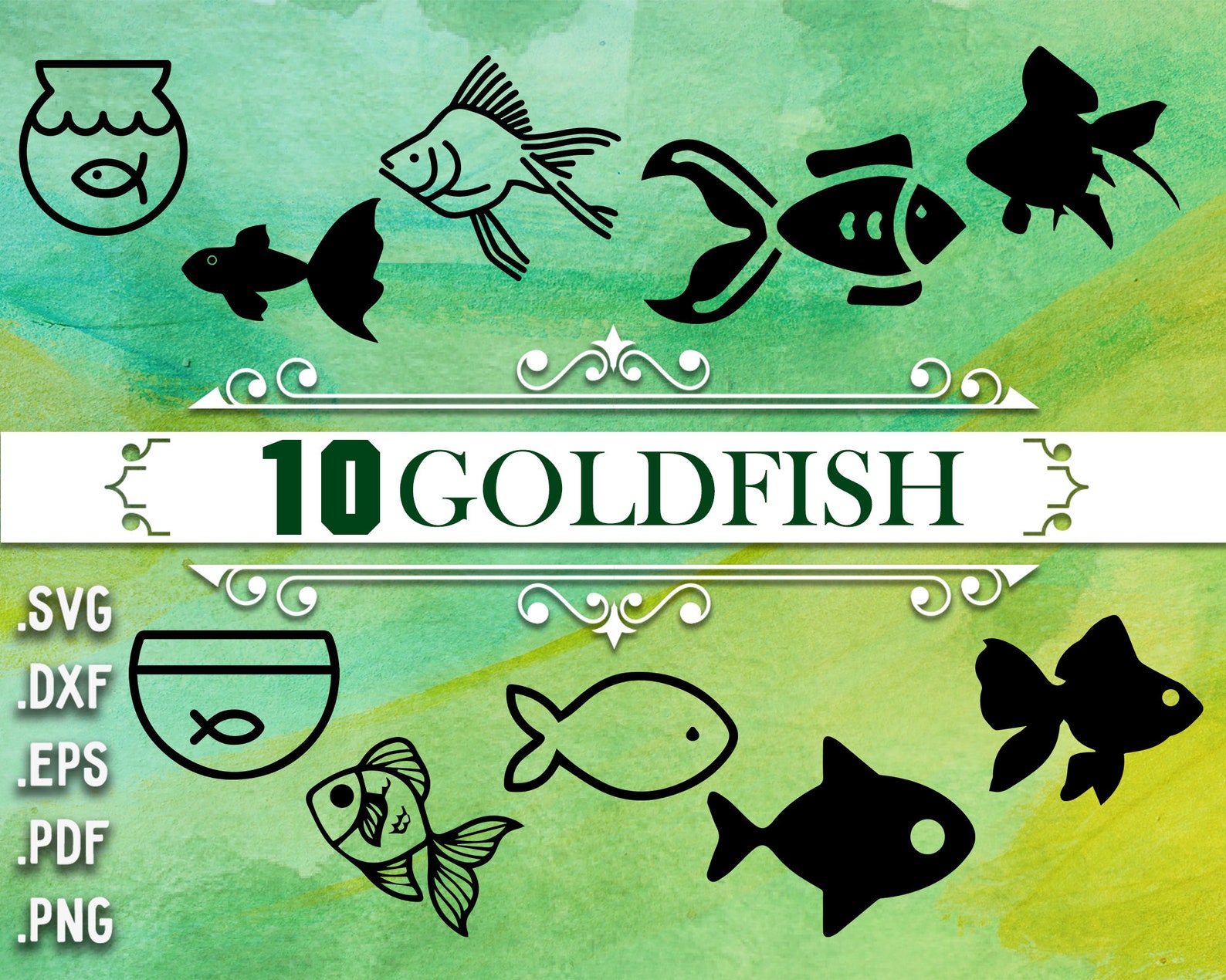 GOLDFISH SVG, Goldfish, Fish Svg, Goldfish Clipart, Gold Fish, Tropical ...