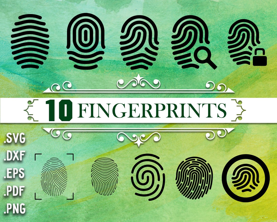 FINGERPRINTS SVG Fingerprint Fingerprint Clipart Hand - Etsy