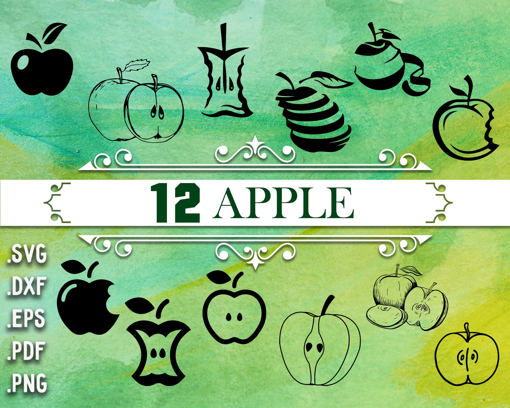 APPLE SVG School Svg Svg Files Apple Monogram Svg Apple - Etsy