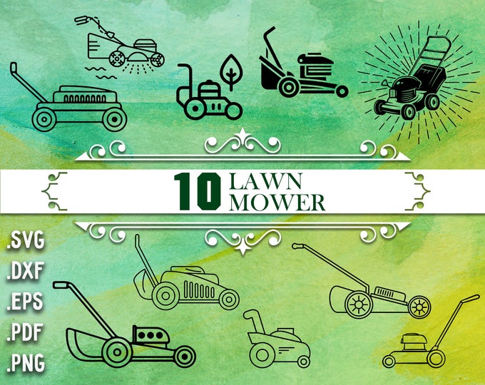 LAWN MOWER SVG Lawn Mower Clipart Lawn Mower Vector Lawn - Etsy