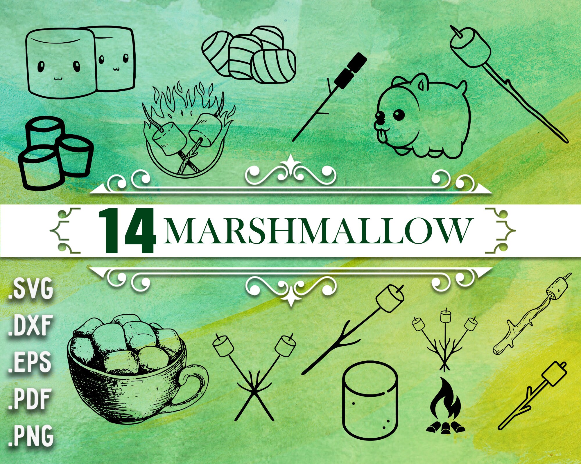 MARSHMALLOW SVG, Camping Svg, Marshmallows Svg, Marshmallow, Camping ...