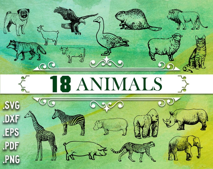 ANIMALS SVG Animal Svg Farm Animal Svg Svg for Silhouette - Etsy