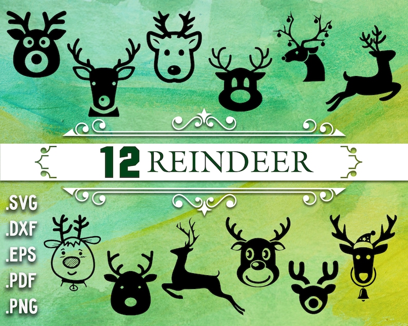 REINDEER SVG, Deer Svg, Reindeer, Reindeer Face Svg, Christmas Reindeer ...