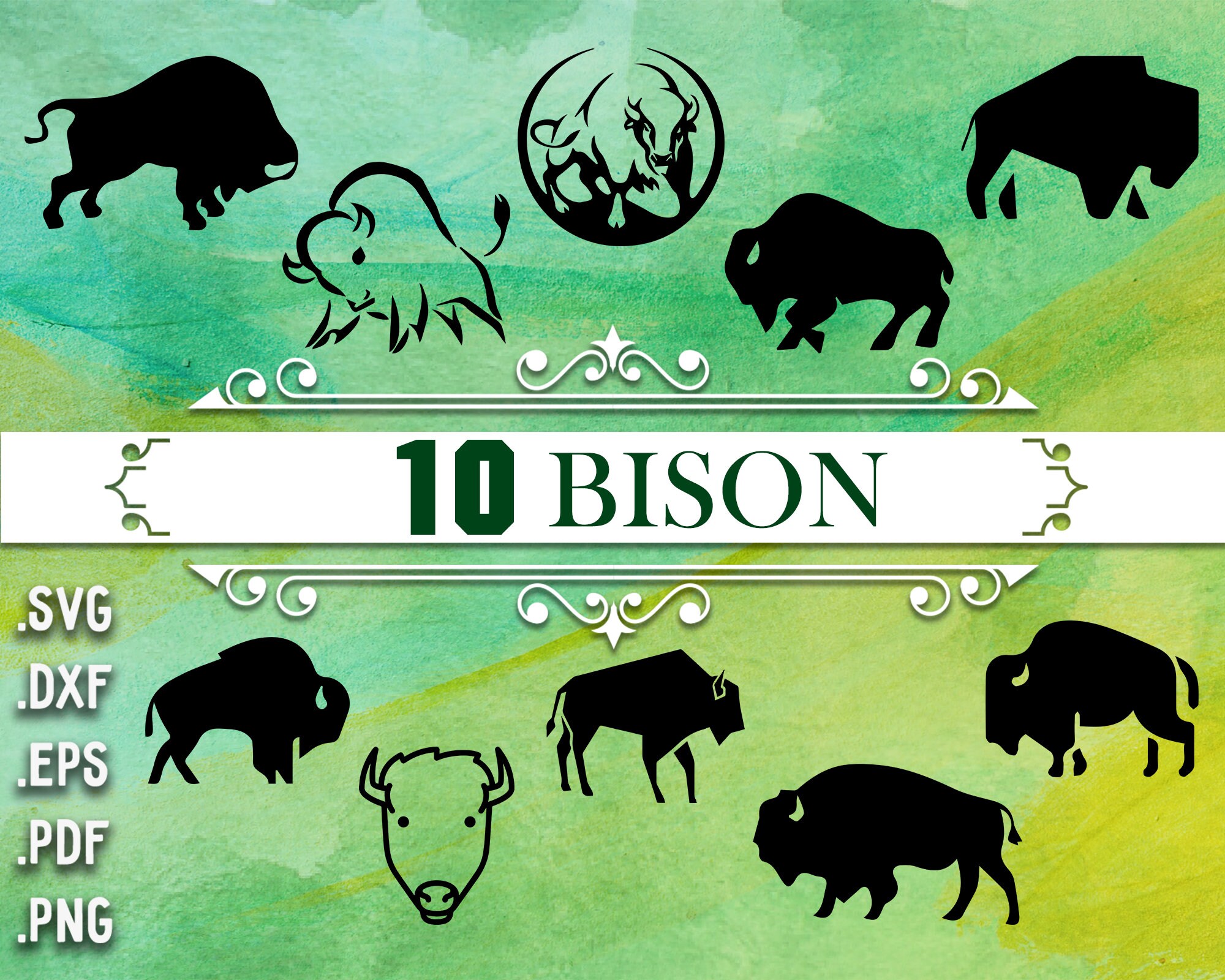 BISON SVG, Buffalo Svg, Bison Clipart, Bison Silhouette, Bison Vector ...