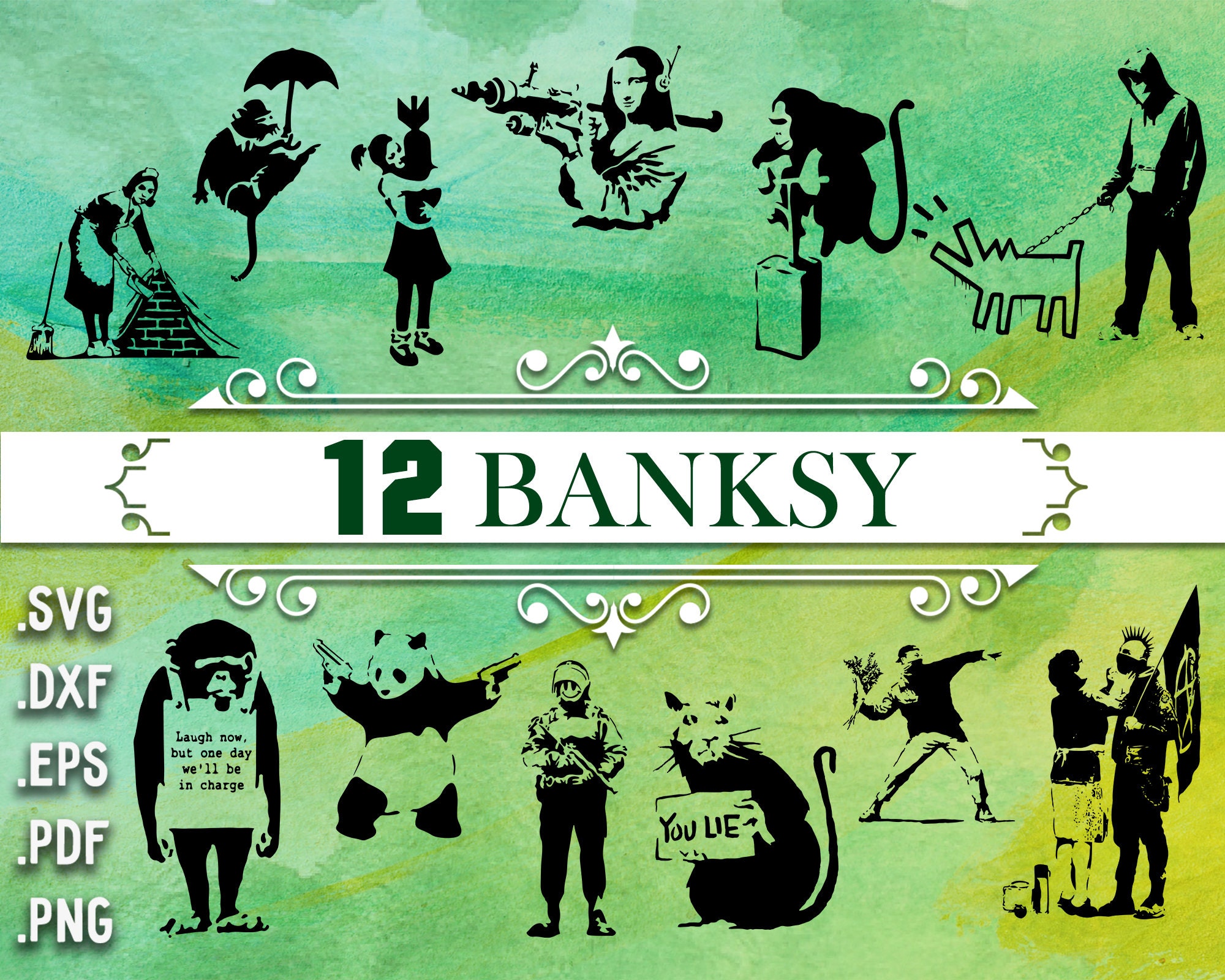 BANKSY SVG, Banksy Cutting File, Banksy Cameo, Banksy Cut File, Banksy ...