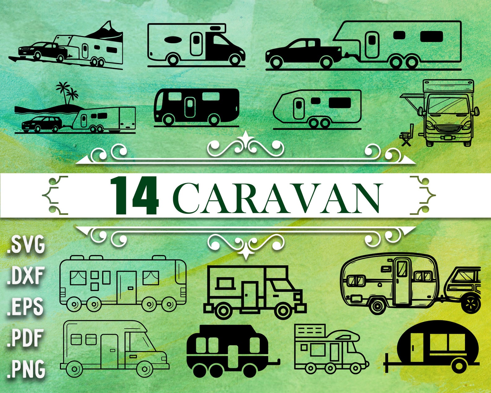 CARAVAN SVG, Caravan, Caravan Motorhome, Caravan Clipart, Caravan ...