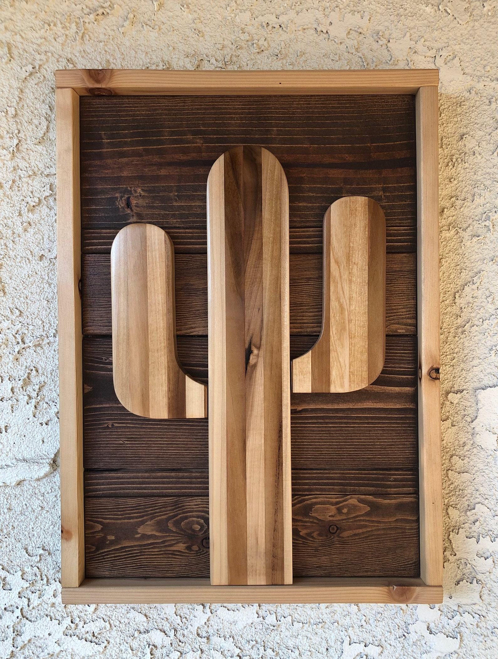 Cactus Wall Art Wall Decor Wood Cactus Saguaro - Etsy