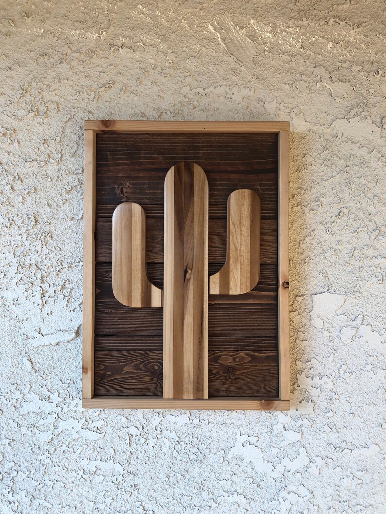 Cactus Wall Art Wall Decor Wood Cactus Saguaro - Etsy