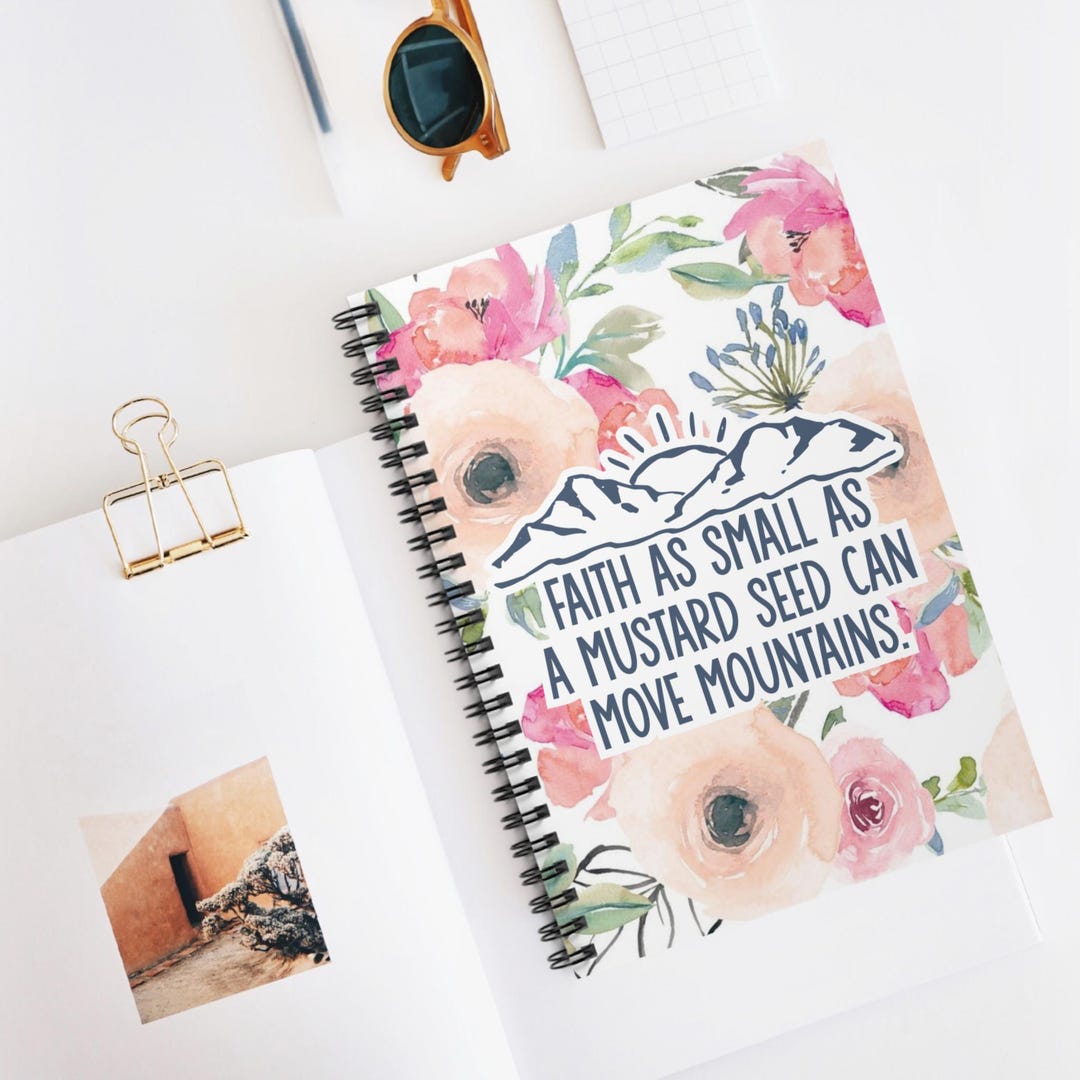 Inspirational Floral Spiral Notebook - Faith Motivation for Students ...